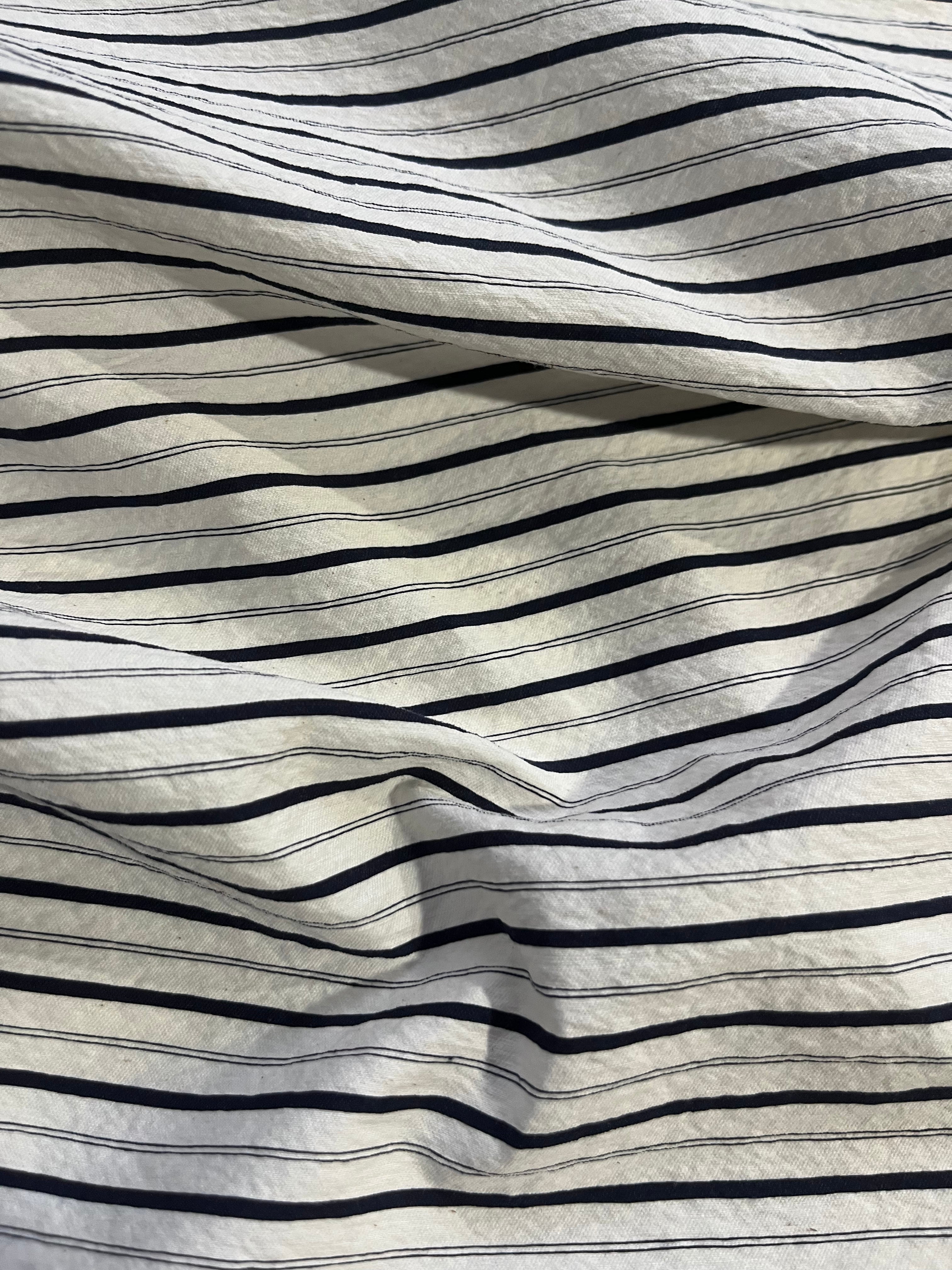 BASILE 033 woven cotton stripes black/white – Wasted Fabrics
