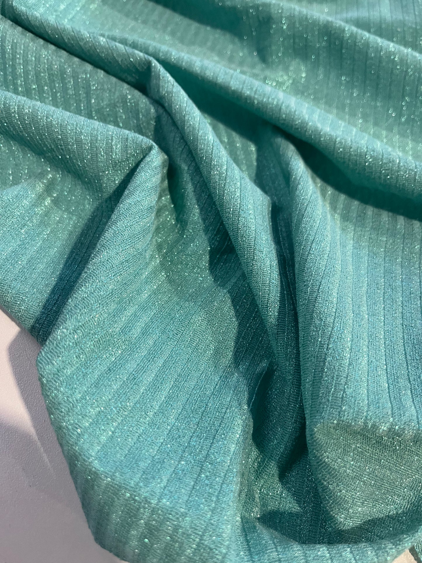 BASILE 043 jersey 2/2 rib aqua – Wasted Fabrics