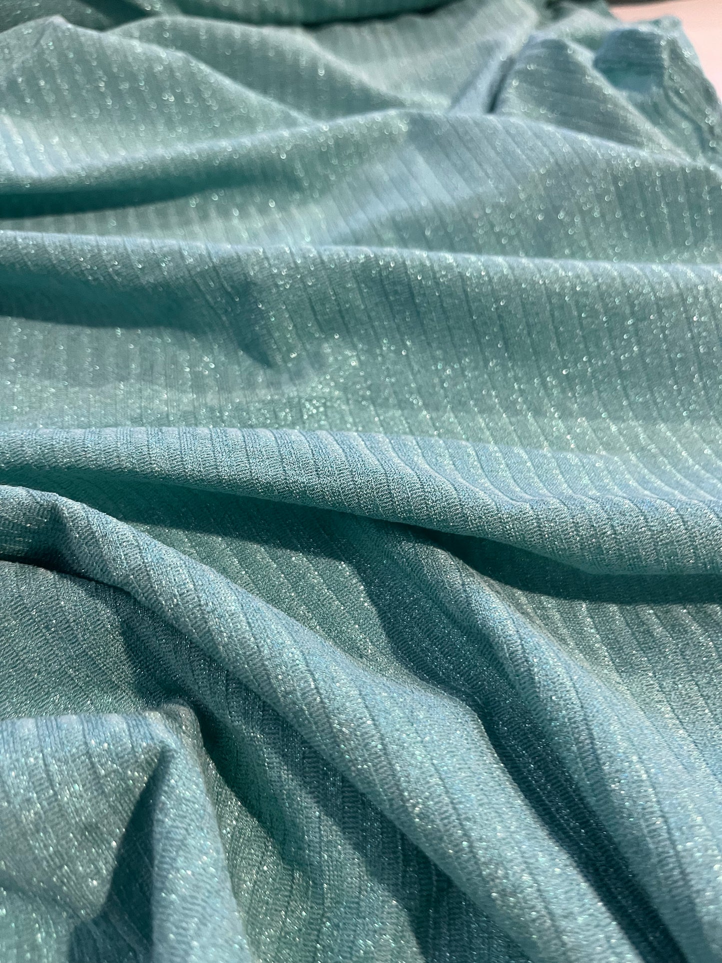 BASILE 043 jersey 2/2 rib aqua – Wasted Fabrics