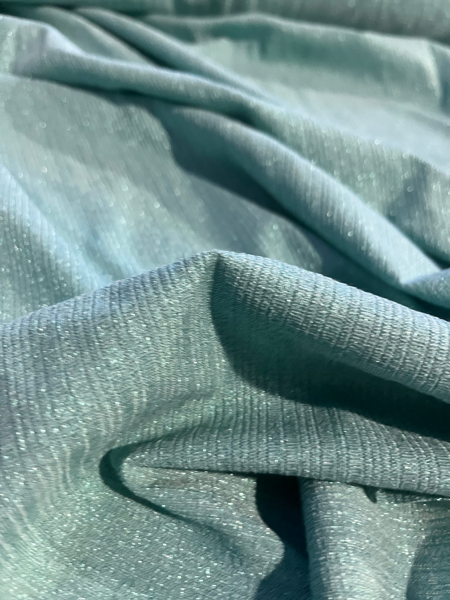 BASILE 044 jersey irregular rib aqua – Wasted Fabrics